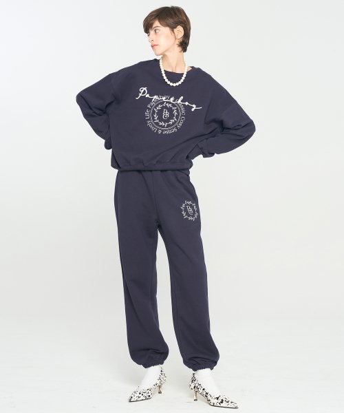 MUSINSA | PAPERBOY [Set] Evergreen Sweat Set-Navy