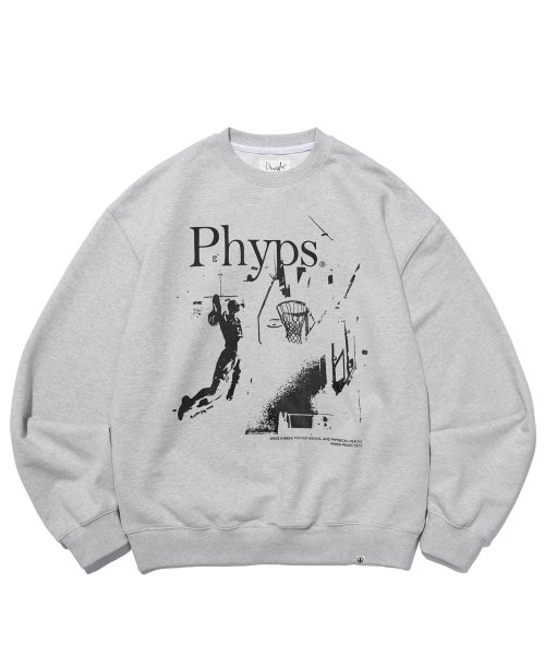 MUSINSA | PHYPS BASKETBALL DUNK SHOT CREWNECK GRAY