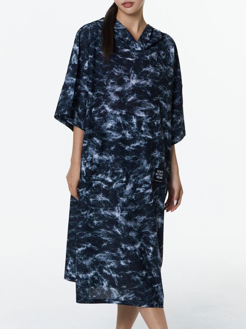 MUSINSA | SENTI [SAW-PC05] Beach Poncho Stella BK