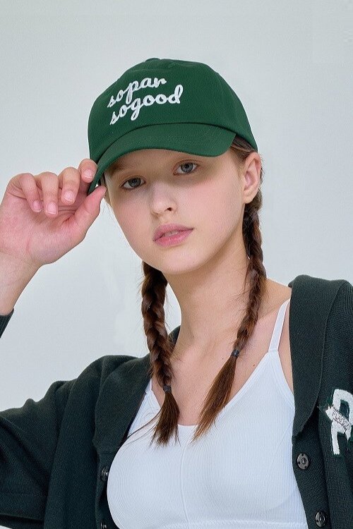 MUSINSA | PLAYBOO BUNNY RIBBON BASEBALL CAP_Green