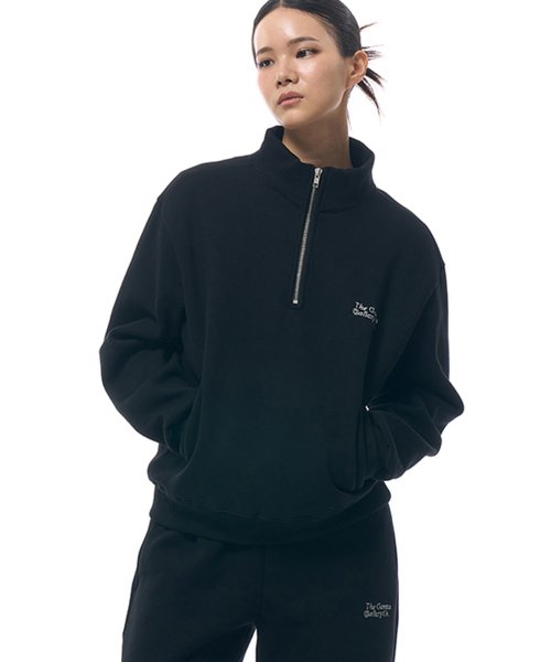 MUSINSA | GAMMA GALLERY BASIC HALF ZIP UP [BLACK]