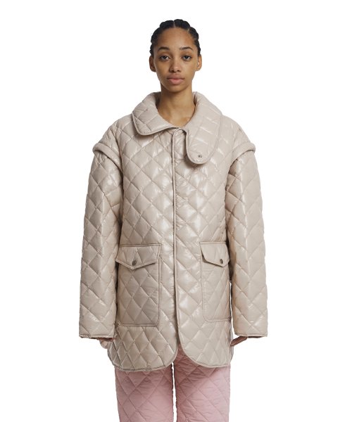 MUSINSA | TRUNK PROJECT Detachable Sleeves Quilted Jacket_Ivory
