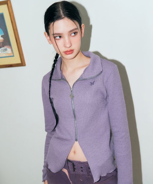 MUSINSA | FANCY CLUB [NF] Navid Full zip Cardigan (LAVENDER)_F22ZA922
