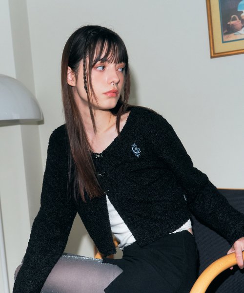 MUSINSA | NASTY FANCY CLUB [NF] All Soft Hook Cardigan (BLACK)_F22ZA921