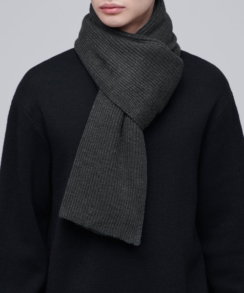 MUSINSA | MUSINSA STANDARD Ribbed Knit Muffler [Charcoal Gray]