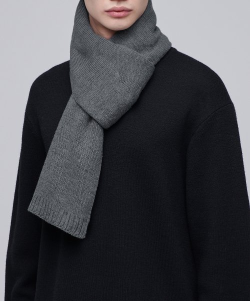 MUSINSA | MUSINSA STANDARD Plain Knit Muffler [Medium Gray]