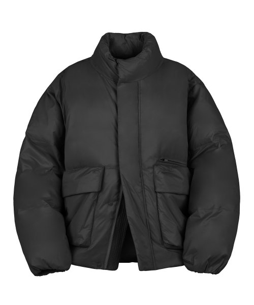 MUSINSA | Codegraphy High Neck Rich Pocket Padded Jumper_Black