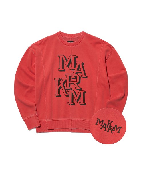 마크엠(MARKM) CUTTING PIGMENT SWEATSHIRT RED - 사이즈 & 후기 | 무신사