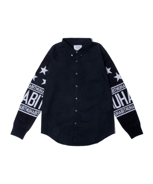 뉴해빗(NUHABIT) N/H 니트 암 셔츠_블랙 (TBK0-0NH) - 사이즈 & 후기 | 무신사