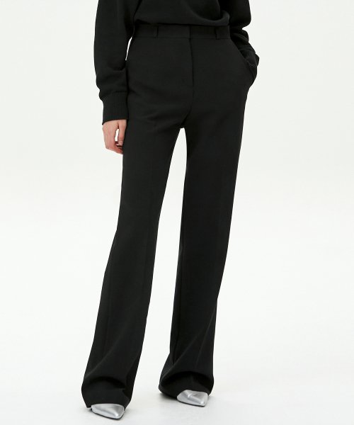 MUSINSA | MONGDOL Semi Bootcut Slacks Black MDPT021BLACK