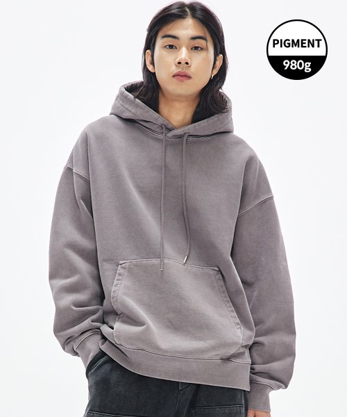 MUSINSA | SOVERMENT 980G Pigment Cut Hood - Rose Gray