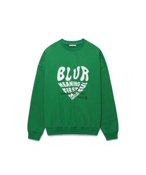 MUSINSA | BLUR HEART GRAPHIC SWEATSHIRT - GREEN