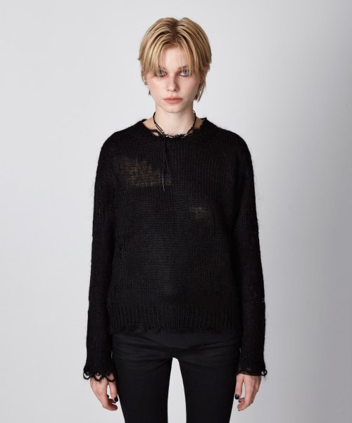 MUSINSA | EAN JO KIDMOHAIR DISTRESSED KNIT (BLACK)