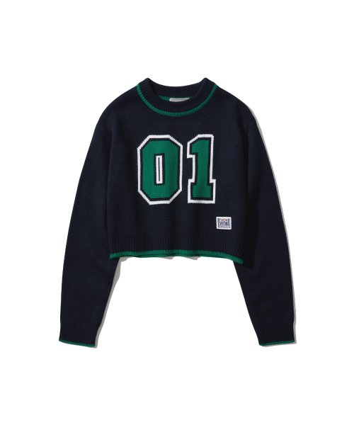오아이오아이 컬렉션(OIOI COLLECTION) 01 LOGO SWEATER [NAVY] - 사이즈 & 후기 | 무신사