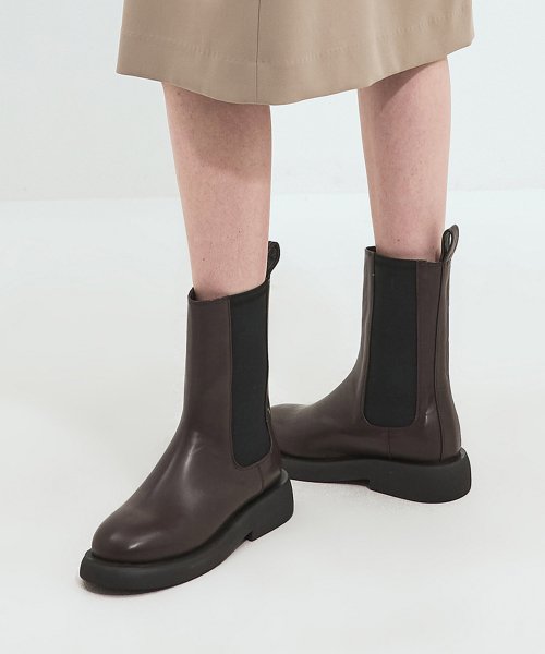 MUSINSA | SALT AND CHOCOLATE Round Toe Basic Chelsea Boots 412246001 3.5cm