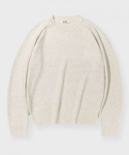 MUSINSA | GLW Soft Raglan Knit Sweater Knit Sweater Cream