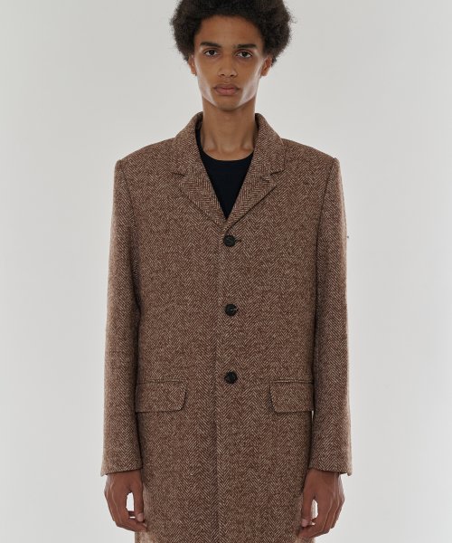다로(DARO) IVAN Herringbone Coat in Brick - 사이즈 & 후기 | 무신사