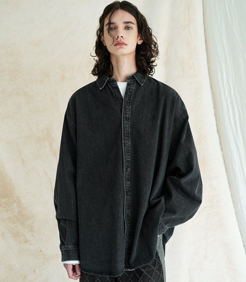 MUSINSA | AVANDRESS AV Denim Shirt BLACK
