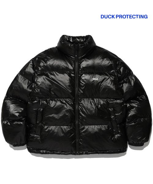 MUSINSA | YALE [ONEMILE WEAR] DAILY SHORT PUFFER JACKET GLOSSY BLACK