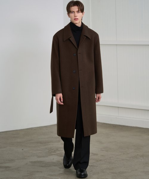 MUSINSA | DRAW FIT MTR Marilyn Balmacaan Coat [BROWN]