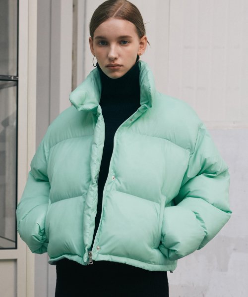 MUSINSA | NICK&NICOLE PUFFER HIGH NECK SHORT PADDING_MINT