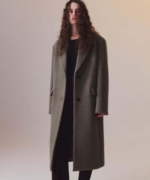 MUSINSA | INSILENCE WOMEN Hairy Alpaca Oversized Coat ASH BROWN