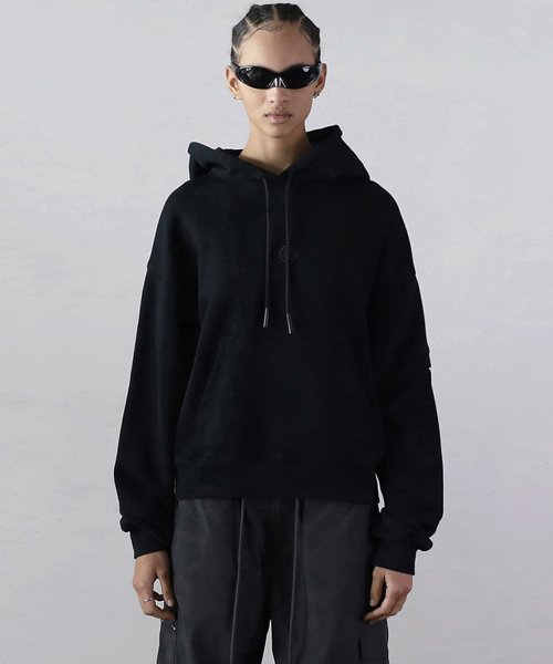 MUSINSA | BADBLOOD Old Effect Hood - Onyx