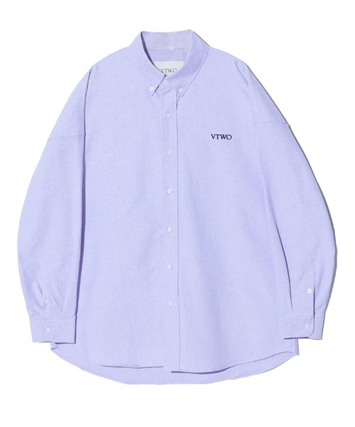 MUSINSA | VTWO Oversized Oxford Logo Shirt_Purple