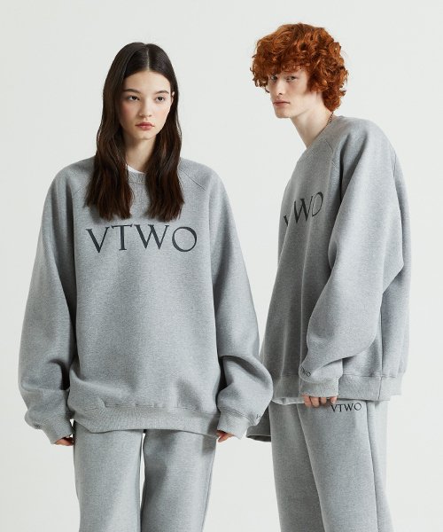 MUSINSA | VTWO OVERFIT LOGO PRINTED SWEATSHIRT_MERANGE GRAY
