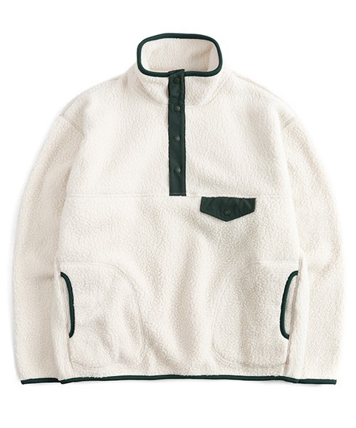 MUSINSA | WILD BRICKS WB FLEECE PULLOVER (ivory/green)
