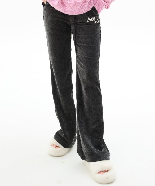 MUSINSA | LUV IS TRUE VL VELVET PANTS(CHARCOAL)