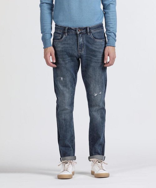 빠니깔레(PANICALE) 워시드 슬림 데님 [블루] - 사이즈 & 후기 | 무신사