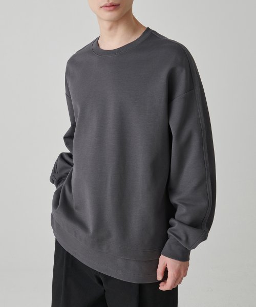 MUSINSA | MUSINSA STANDARD Flat Terry Oversized Double Layer Sweatshirt ...