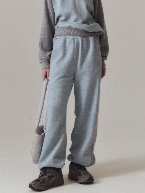 MUSINSA | PREVOIR Two-tone sweatpants [GRAY/SKY BLUE]