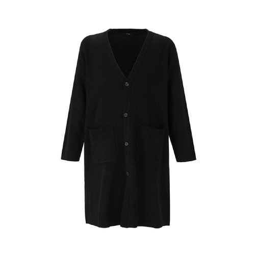 MUSINSA | AD HOC Men's Stylish Long Cardigan (Black)