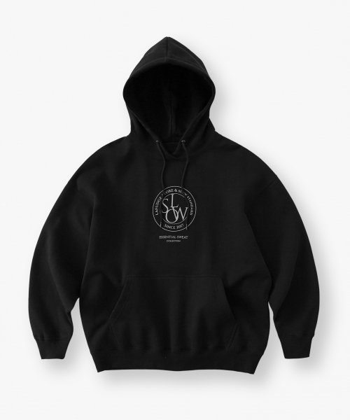 MUSINSA | LAFUDGESTORE Symbol Logo Loose Fit Hooded Sweatshirt_Black