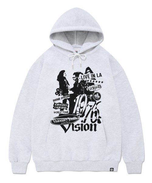 비전스트릿웨어(VISION STREETWEAR) VSW Rock Band Hoodie Light Gray - 사이즈 & 후기 | 무신사
