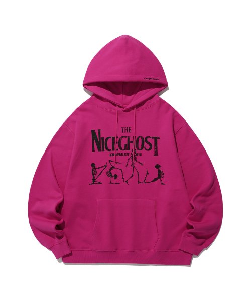 MUSINSA | NICE GHOST CLUB NAMASTE SKELETON HOODIE_PINK(NG2ESUM401A)