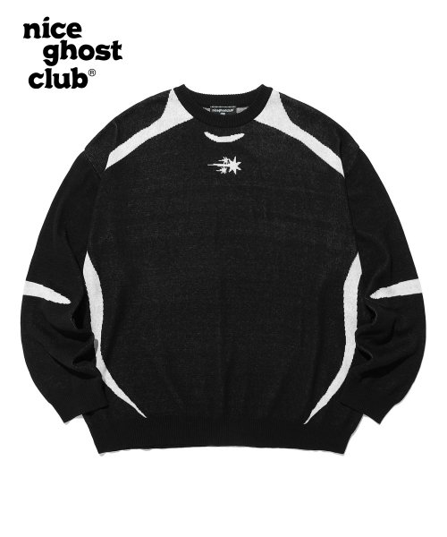MUSINSA | NICE GHOST CLUB 3STARS GK BIG KNIT_BLACK(NG2DSUK601A)