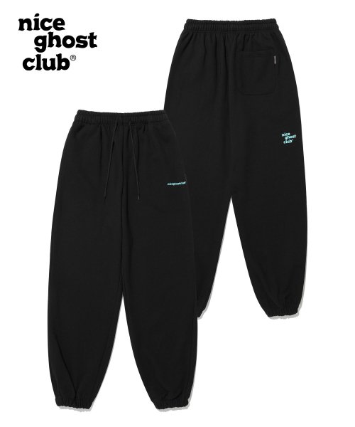 MUSINSA | NICE GHOST CLUB LOGO SWEAT PANTS_BLACK(NG2DSUPA01A)