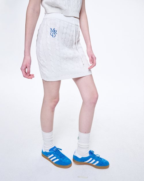 MUSINSA | MARDI MERCREDI CABLE MINI SKIRT MRCD_WHITE BLUE
