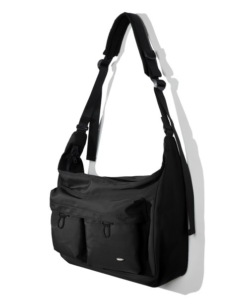 MUSINSA | Codegraphy Rich Pocket Tech Nylon Messenger Bag_Black