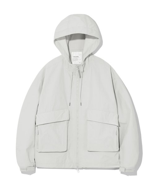 MUSINSA | Codegraphy Nylon Rich Pocket hooded Windbreaker_Gray