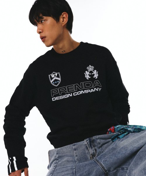 MUSINSA | PRENDA PDC UNIFORM CREWNECK SWEATSHIRT BLACK