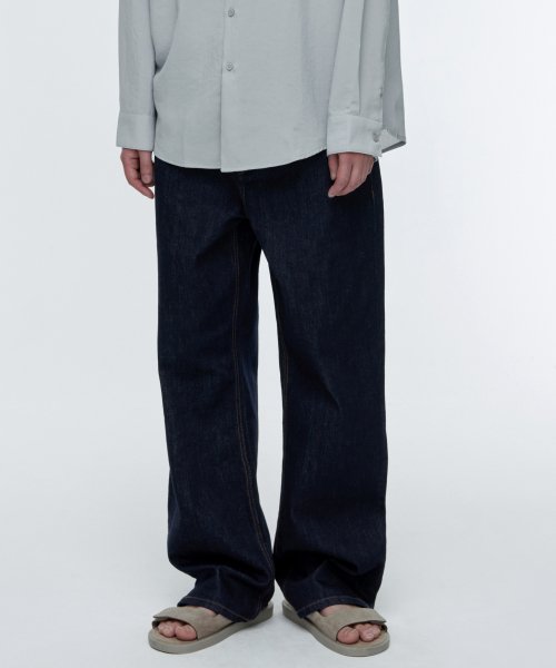 MUSINSA | MUSINSA STANDARD KIPAS wide denim pants [deep indigo]