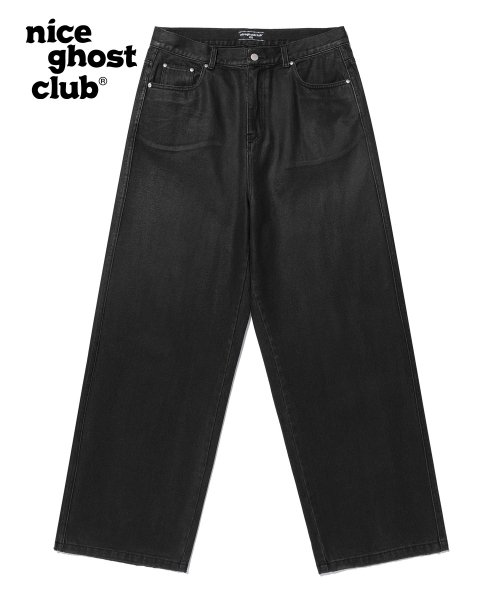 MUSINSA | NICE GHOST CLUB Big Wide Coated Jeans_Black (NG2DSUD111A)