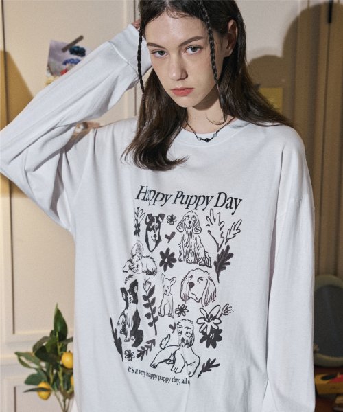 MUSINSA | CPGN STUDIO Sketch Puppy Long Sleeve White