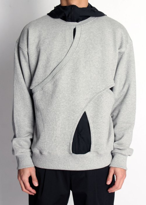 이레귤러(IRREGULAR) DOUBLE LAYERED SLIT SWEATSHIRT (GREY) - 사이즈 & 후기 | 무신사