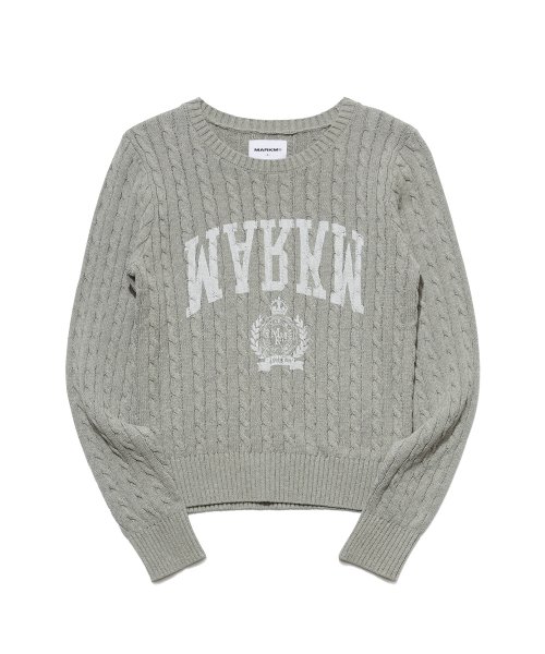 마크엠(MARKM) (W) CABLE CROP SWEATER MELANGE GREY - 사이즈 & 후기 | 무신사