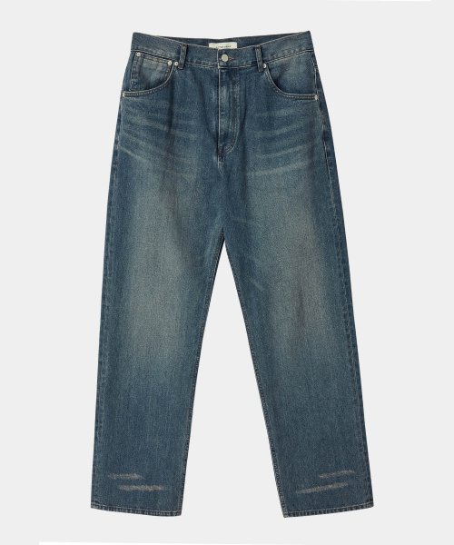 MUSINSA | AFTER PRAY Straight Rusty Washed Denim Jeans Indigo